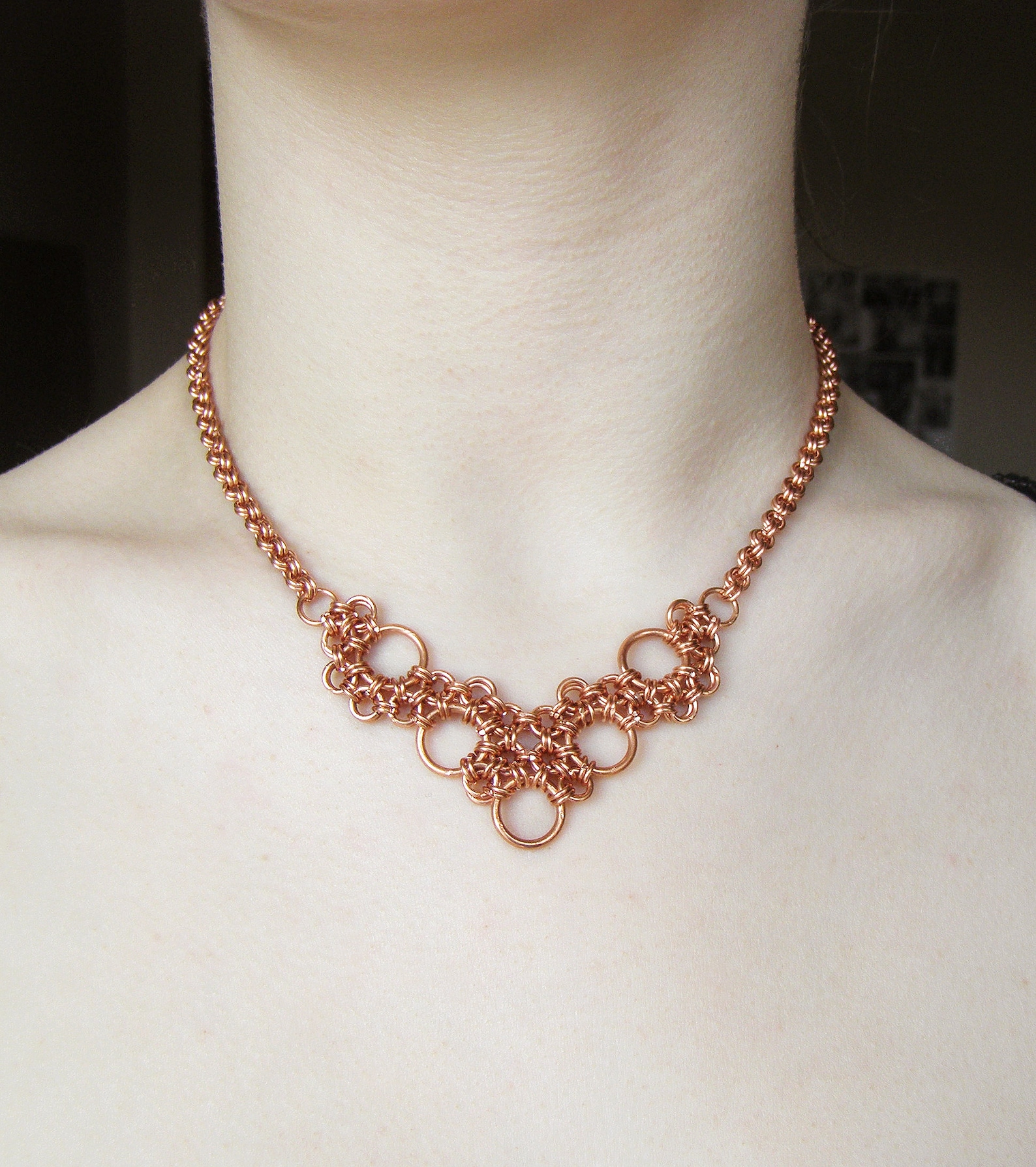 Handmade Copper Chainmail Necklace: Medieval Lace Style - Etsy