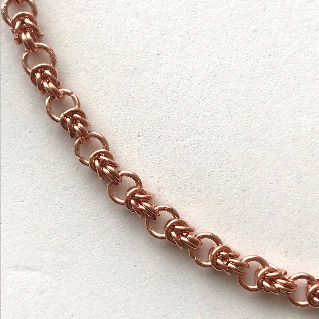 Copper Chain Necklace Handmade Chainmail Chain Copper Jewelry Delicate ...