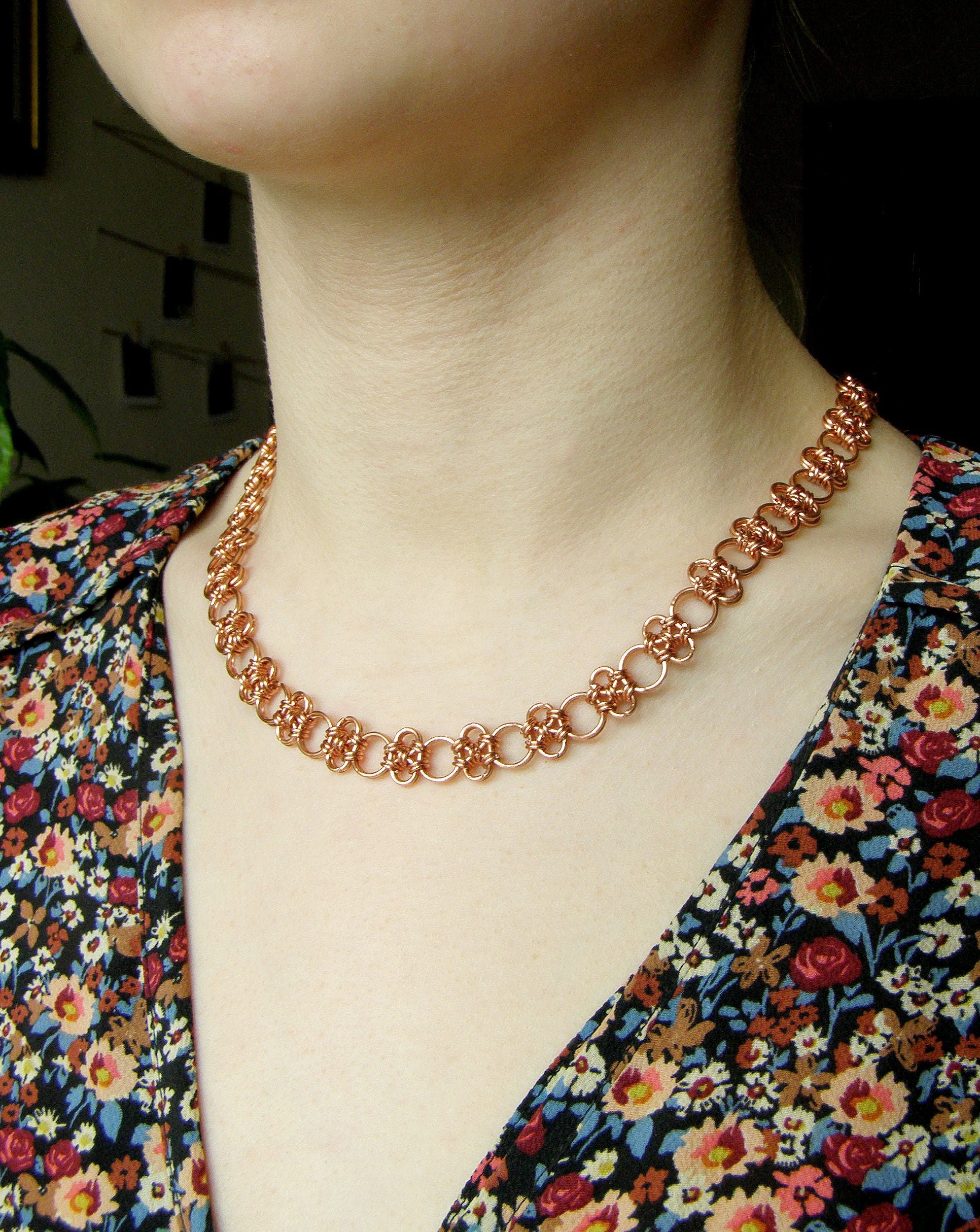 Pure Copper Chain Link Necklace Copper Chain Choker For Men Etsy