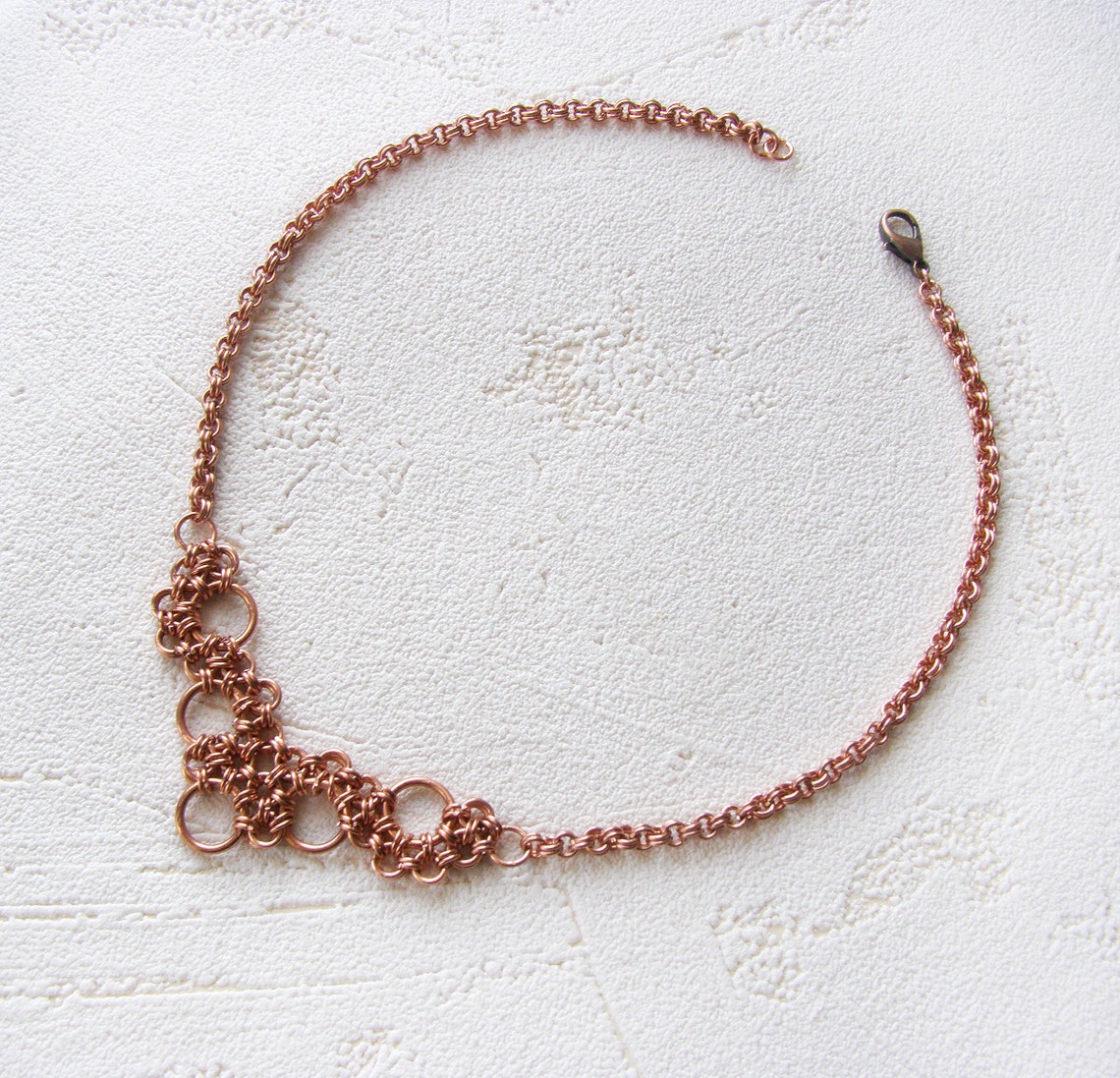 Handmade Copper Chainmail Necklace: Medieval Lace Style - Etsy
