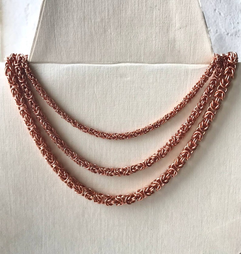 Handmade Copper Byzantine Chain Necklace: Chainmail Jewelry - Etsy