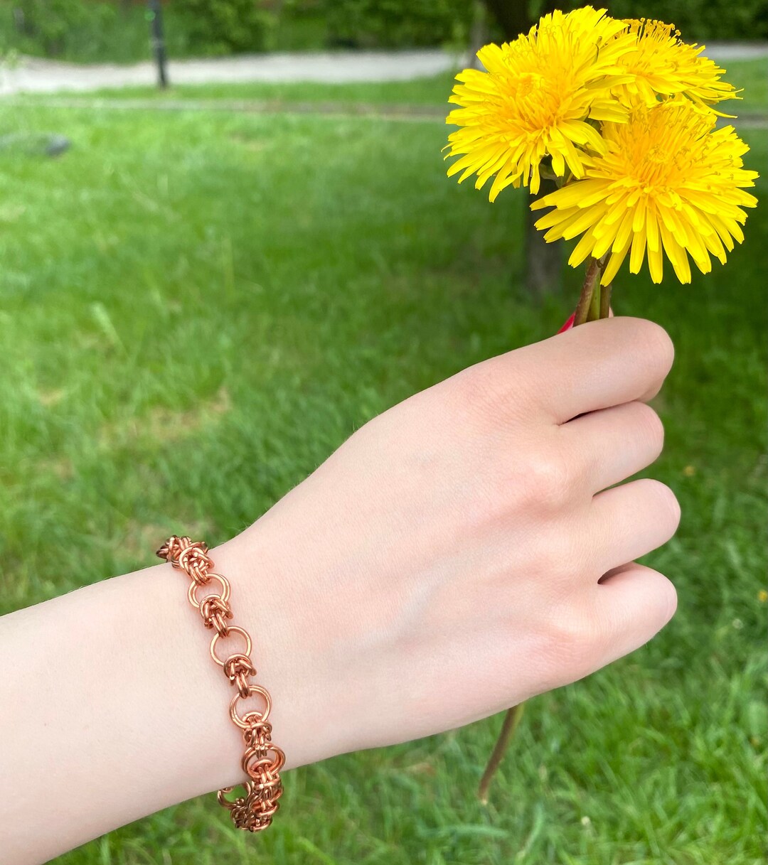 Handmade Copper Chainmail Bracelet: Boho Everyday Style, Eco Friendly ...