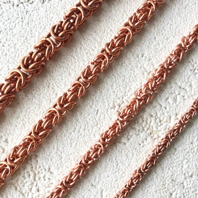 Copper Byzantine Chain Bracelet: Handcrafted Chainmail Viking Jewelry ...
