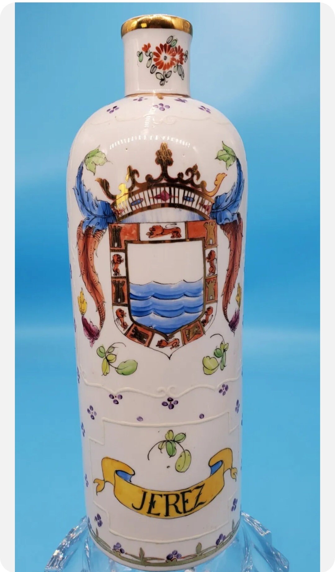 Sureda Hand Painted Porcelain Decanter Bottle Made in Spain. No Stopper ...