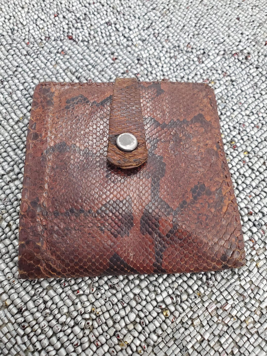 Authentic Antique Snakeskin Leather Wallet Handmade (C25)** - Etsy