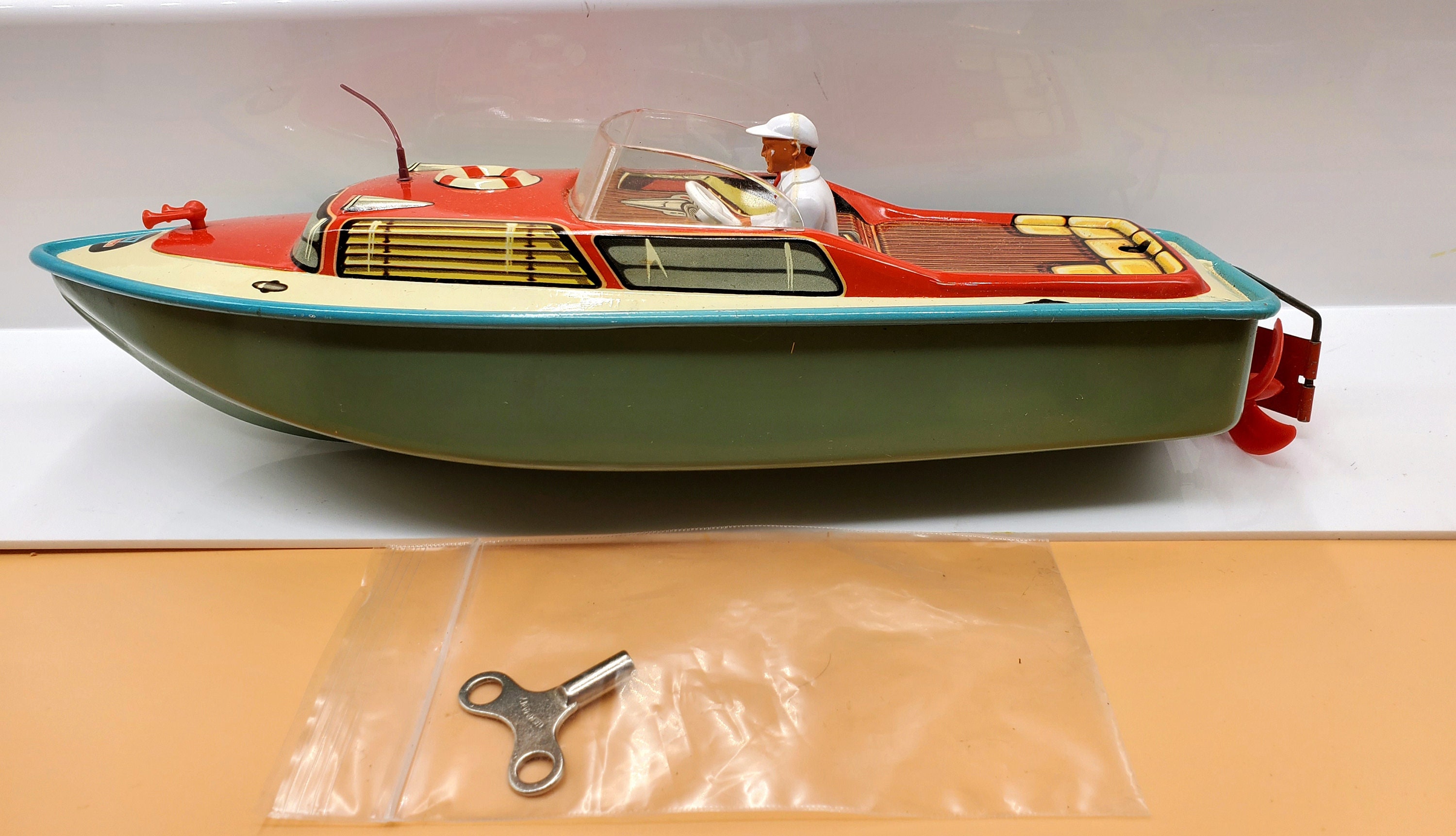 Vintage Arnold Spielwaren Tin Lithograph Boat With Original - Etsy