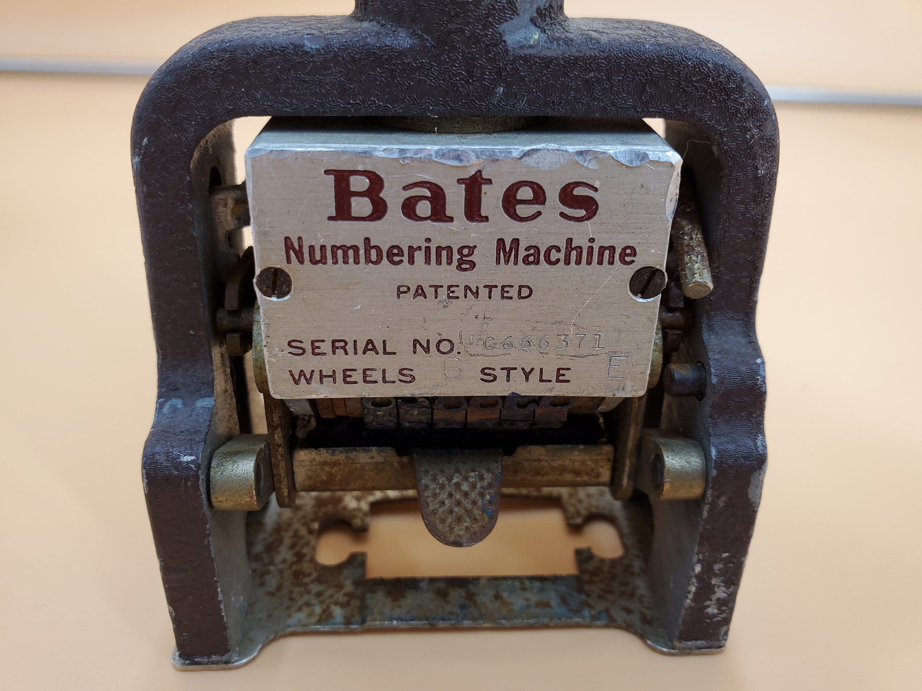 Vintage Bates Numbering Machine Stamp 6 Wheels, Style E C8 - Etsy