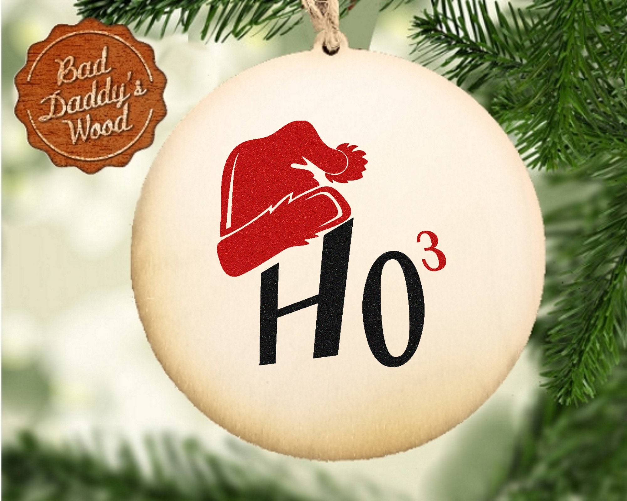 Funny Ornaments Ho Cubed Math Teacher Santa Wood Ornament - Etsy