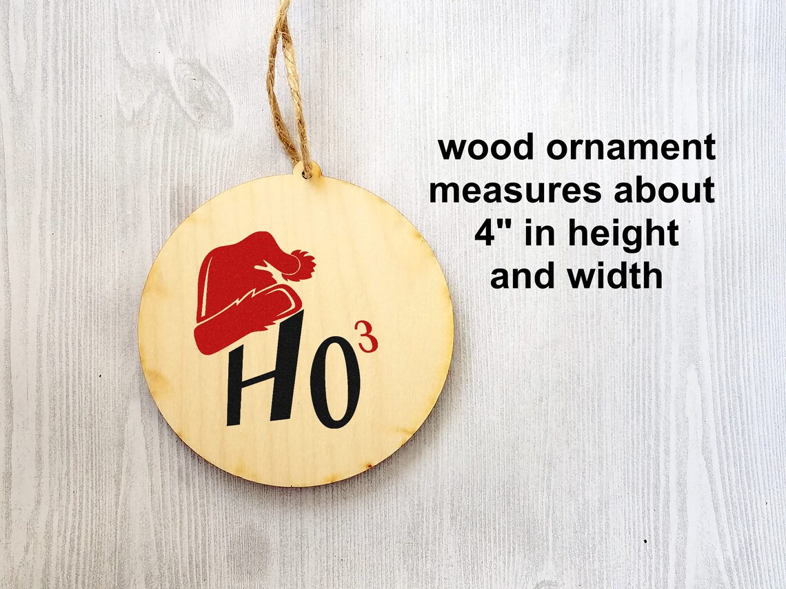 Funny Ornaments Ho Cubed Math Teacher Santa Wood Ornament | Etsy