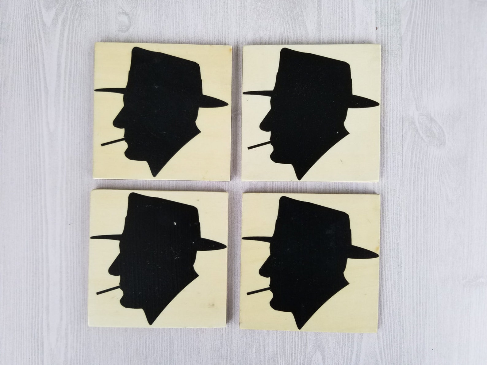 Cowboy Coasters for Drinks Beverage Coaster Custom Coasters Smoking Man ...