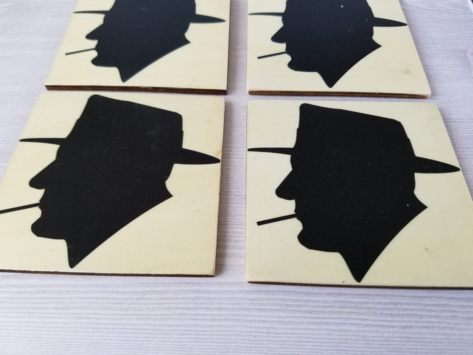 Cowboy Coasters for Drinks Beverage Coaster Custom Coasters Smoking Man ...
