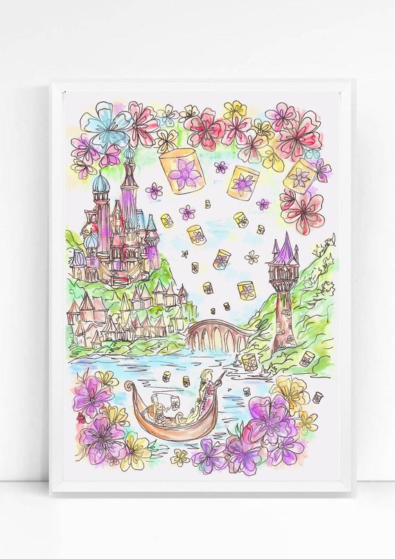 Tangled Boat Scene Coloring Page