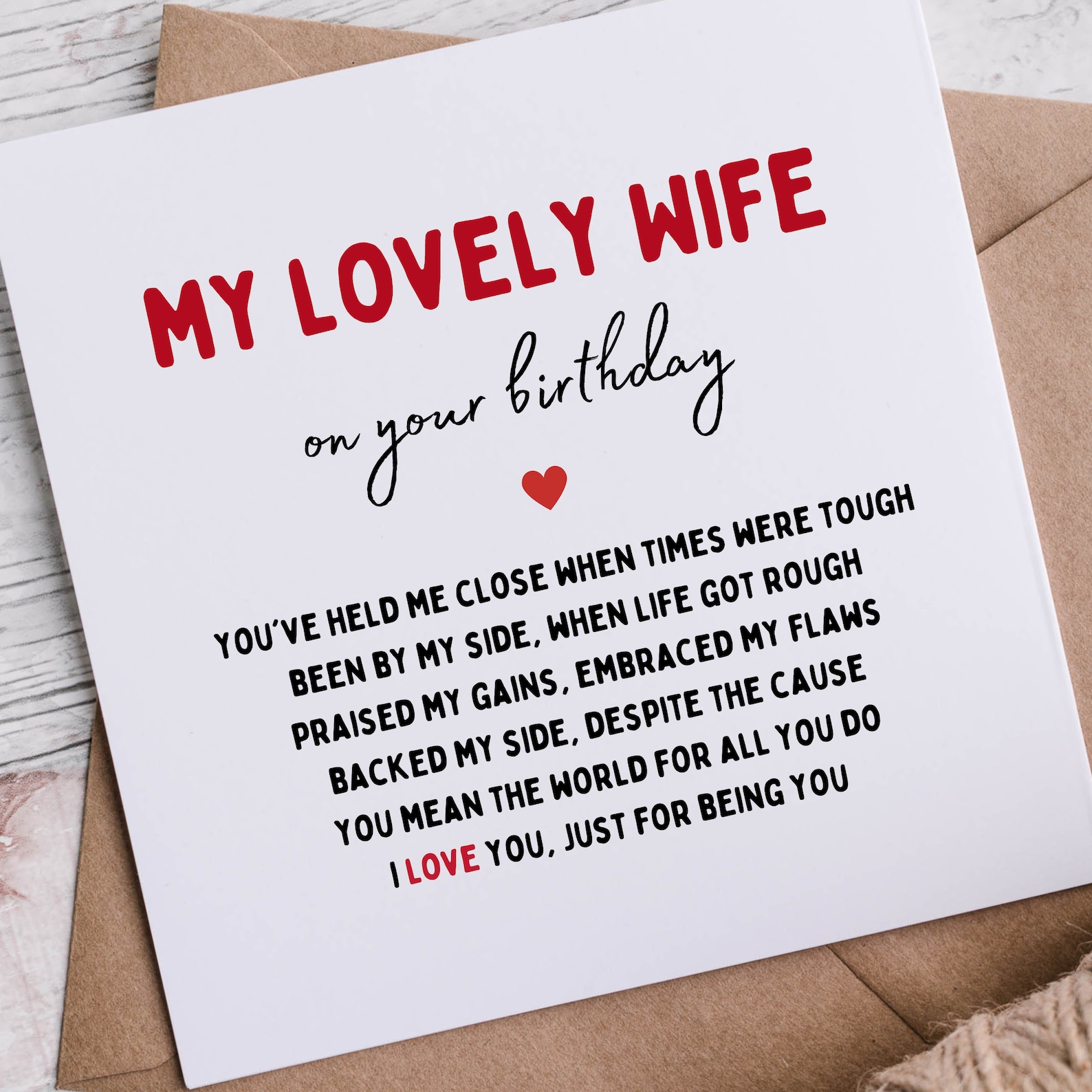 Wife Birthday Card Romantic Card for Wife - Etsy