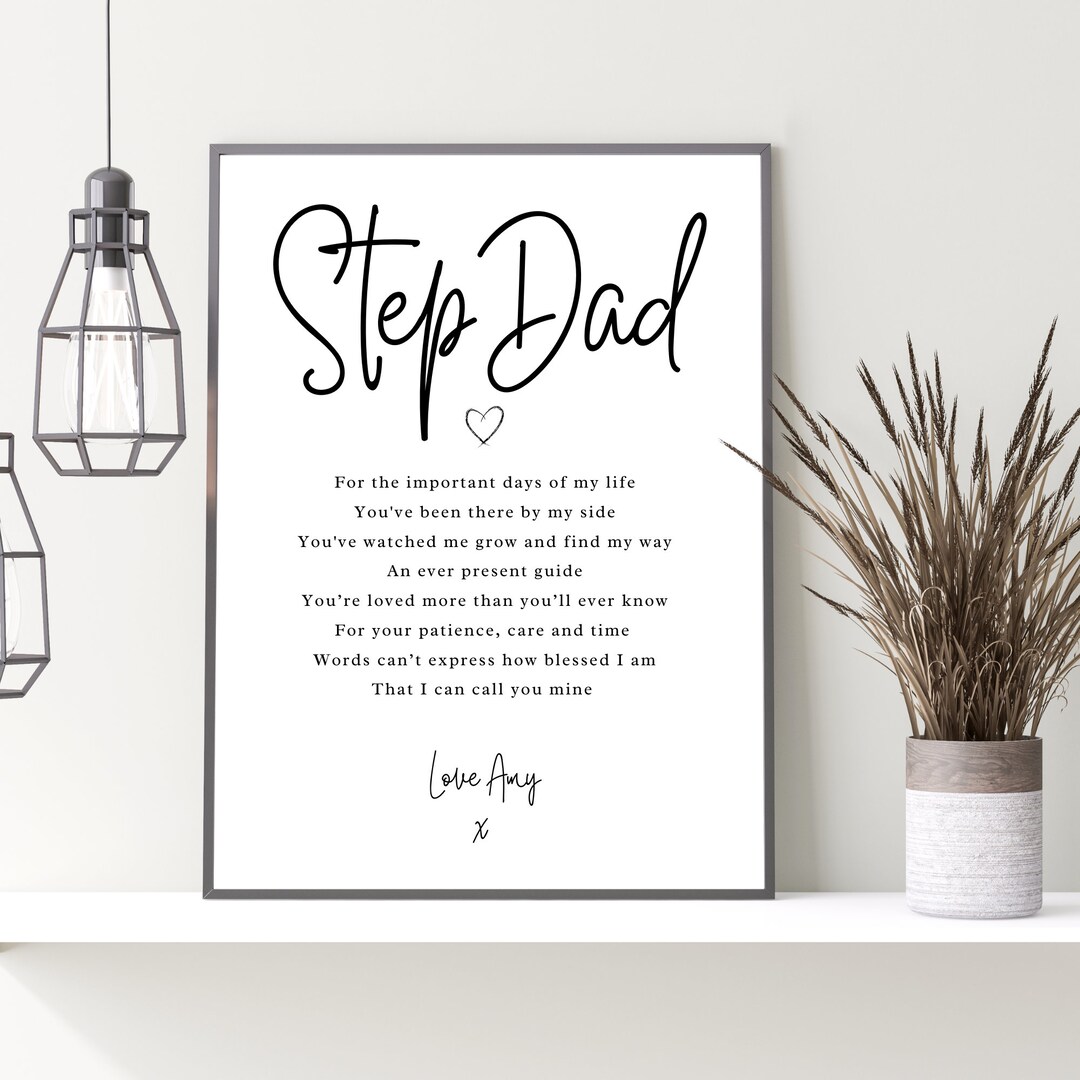 Stepdad Poem Gift Step Dad Prints Unframed - Etsy UK