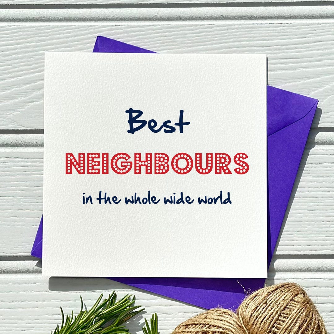 Thank You Neighbours Card – Thankyou or Moving House – Bold Design With ...