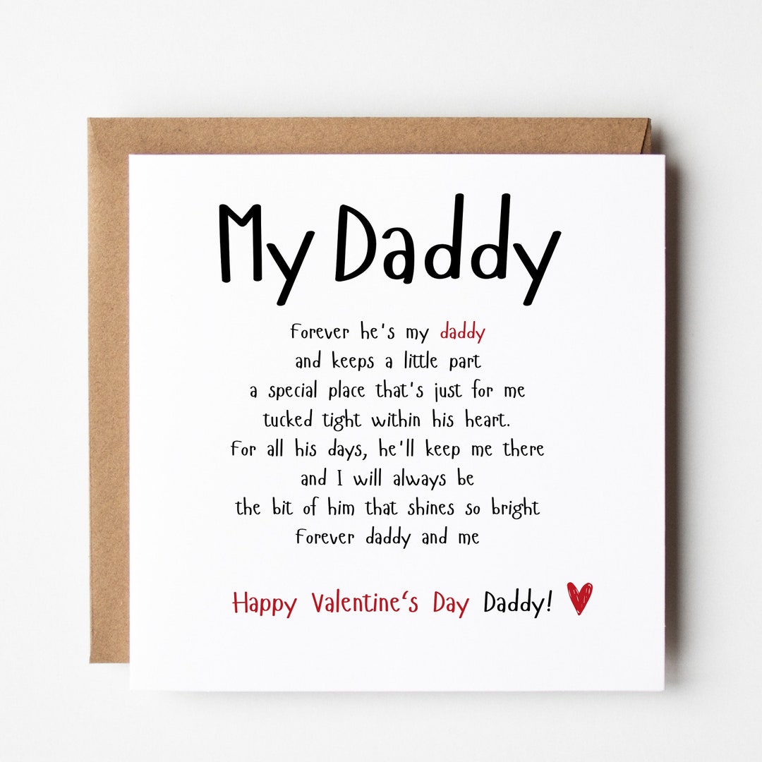 My Daddy Valentine Daddy Valentines Card for Daddy Daddy Valentine ...