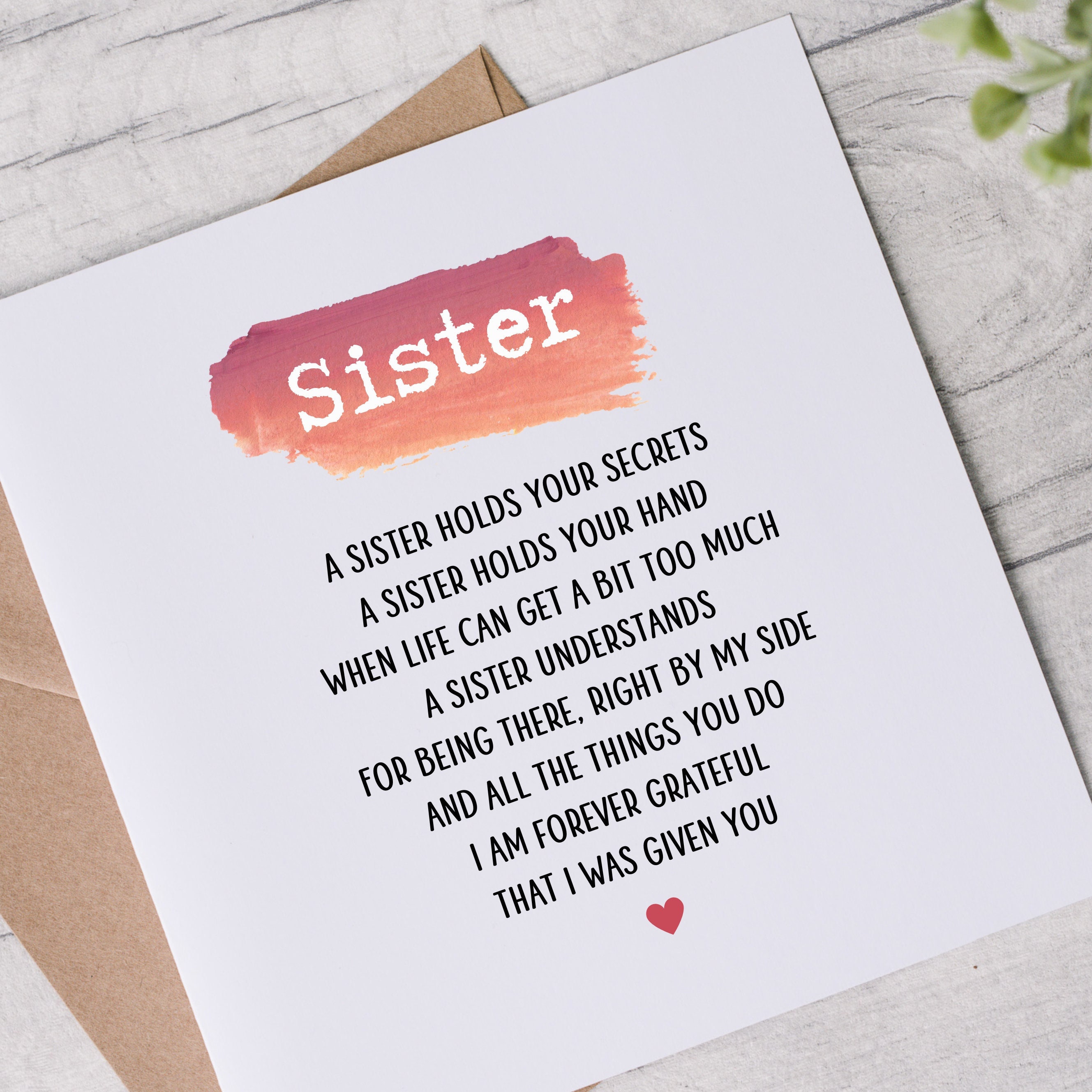 Amazing Sister Birthday Card Sister Poem Cards - Etsy