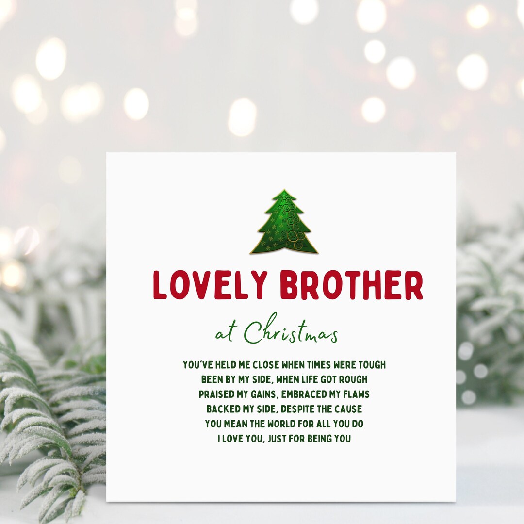 Brother Christmas Card Brother Xmas Cards - Etsy UK