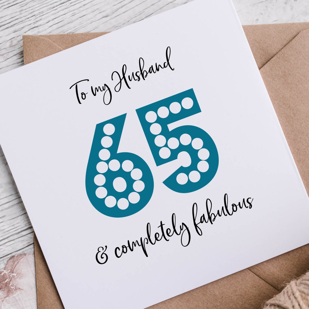 65th Birthday Card | for Husband | Husband 65 Cards - Etsy UK