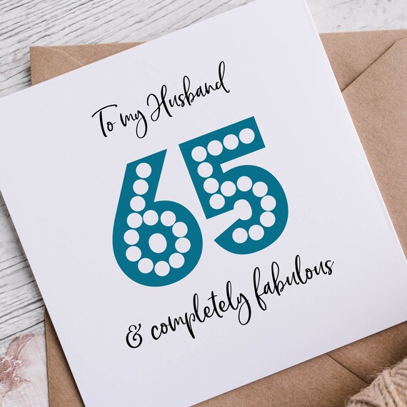 65th Birthday Card for Husband Husband 65 Cards - Etsy UK