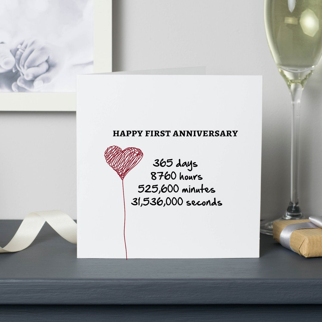 First Wedding Anniversary Card, 1st Anniversary Cards, Add Personalised ...
