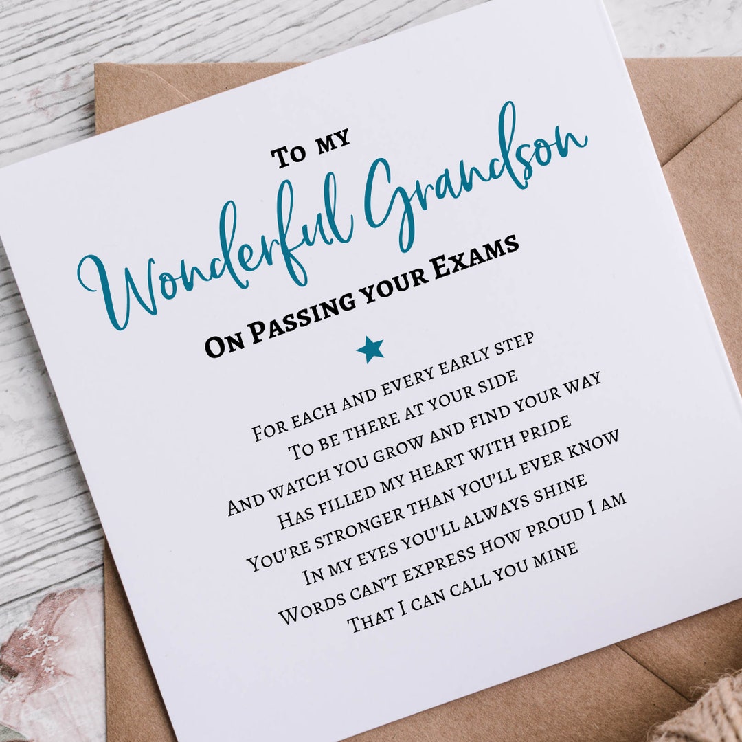 Exam Congratulations Card, for Grandson, Proud of You, GCSE Cards, A ...