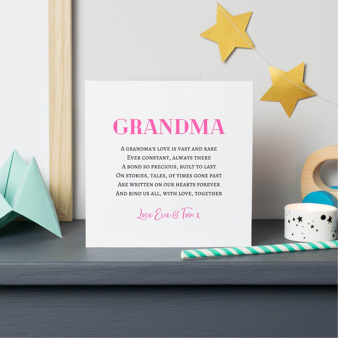 Personalised Grandma Card, Grandma Card, Grandma Gifts, Add a ...