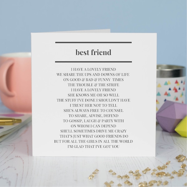 Best Friend Poem - Etsy UK