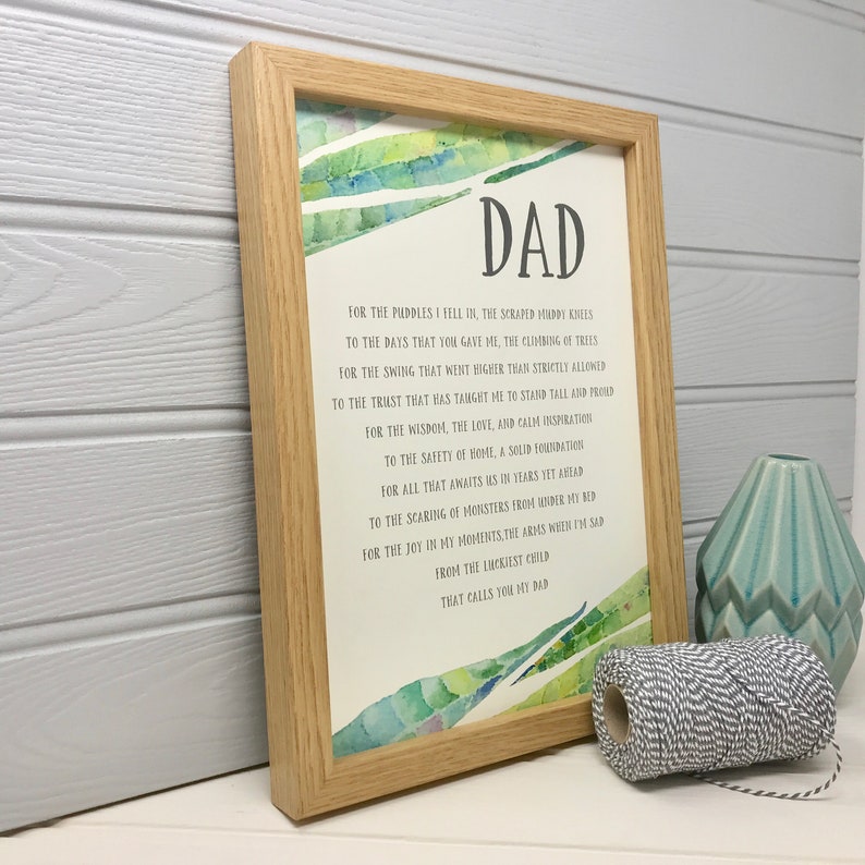Special Dad Poem Dad Fathers Day Card Shmuncki - Etsy UK