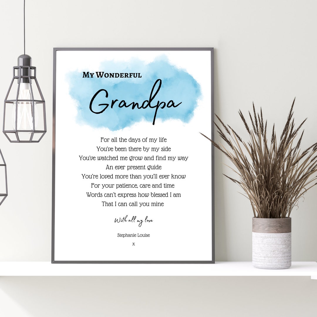 Special Grandpa Poem Grandpa Print Unframed - Etsy