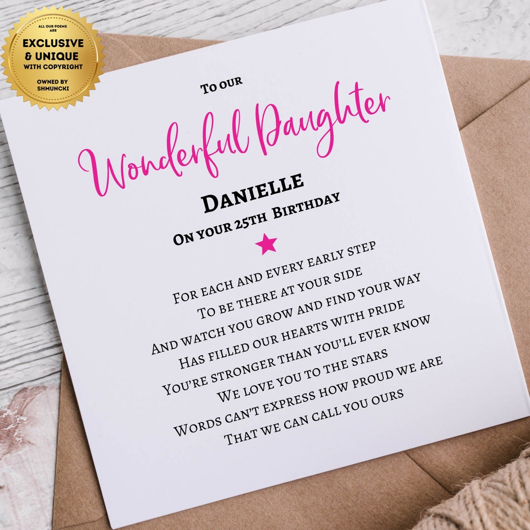 25th Birthday Card for Our Daughter | Daughter 25th Cards | Our ...