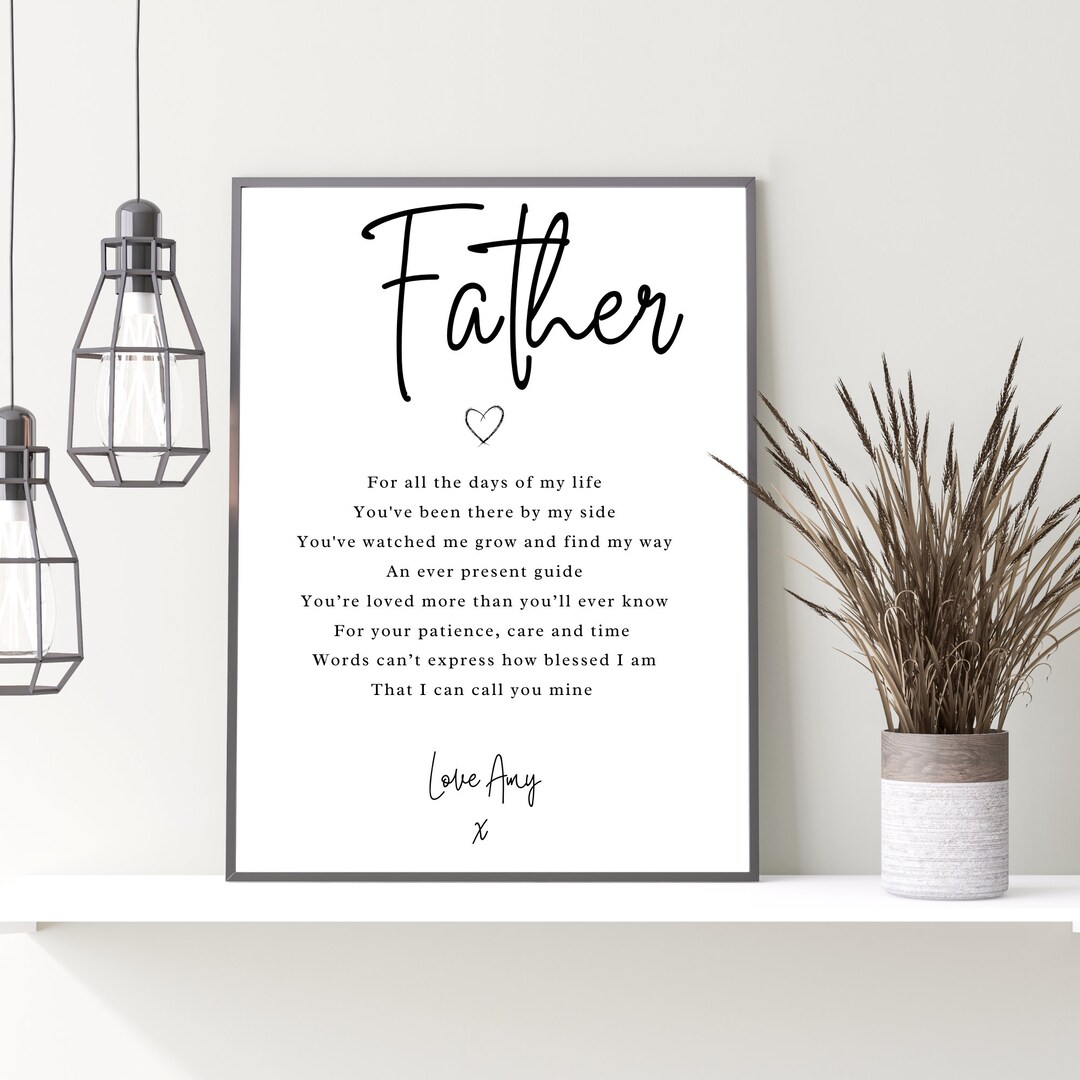 Personalised Father Poem Print Father Gifts Unframed - Etsy