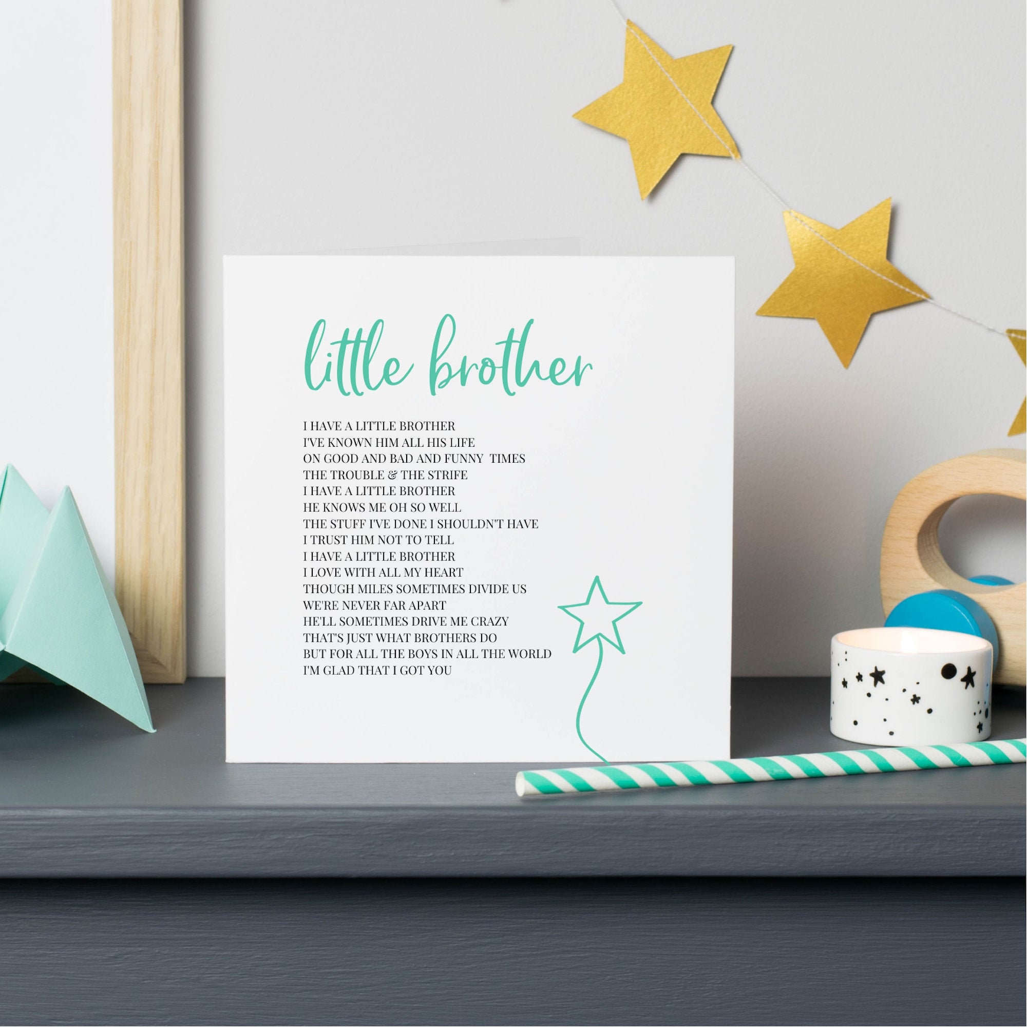 Little Brother Poem Brother Birthday Card by Shmuncki | Etsy UK