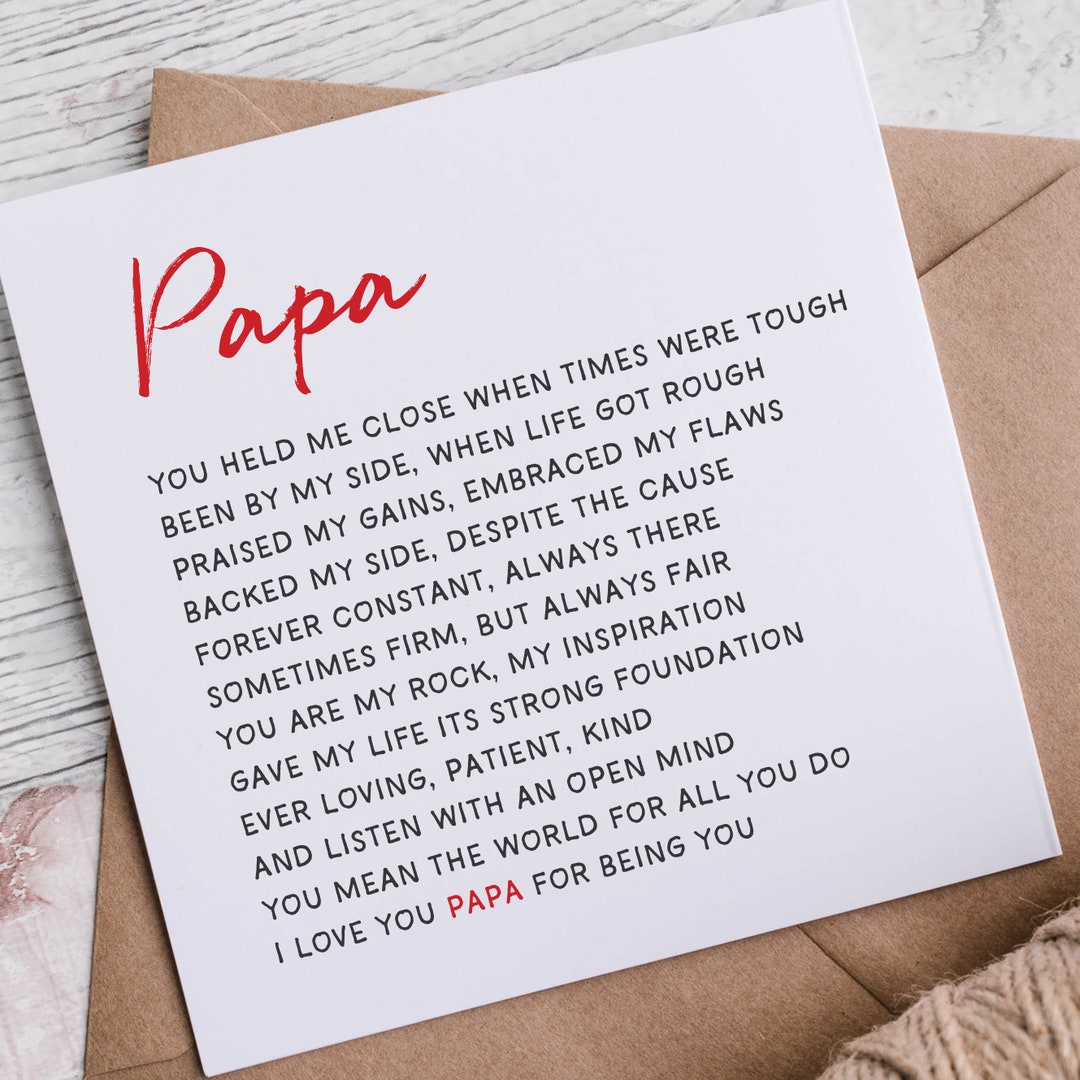 Wonderful Papa Card | Fathers Day Card | for Papa - Etsy