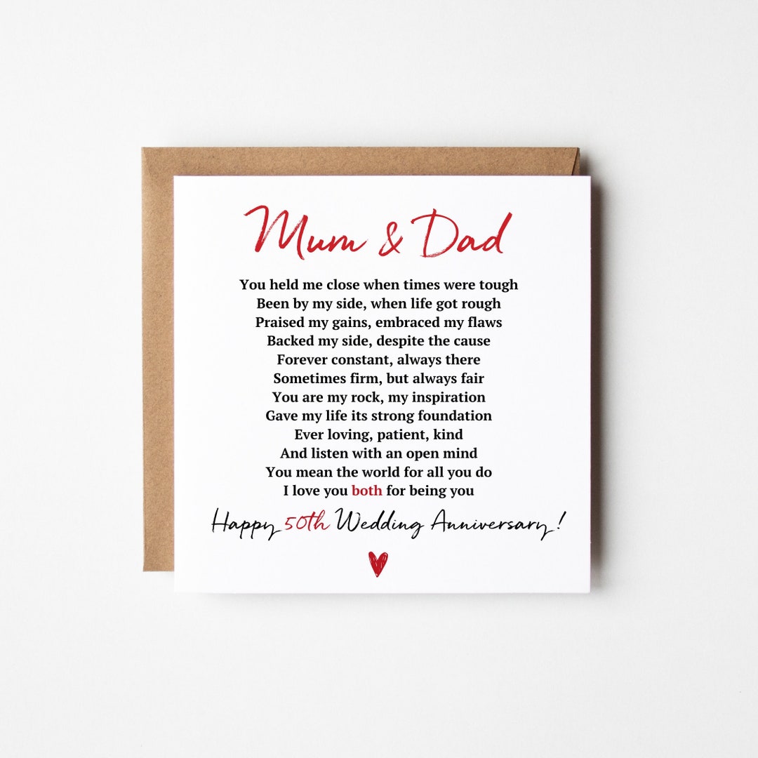 Golden Anniversary Card Golden Wedding Card For Mum And Dad 50th Golden Anniversary Card Golden Wedding Card For Mum And Dad 50th