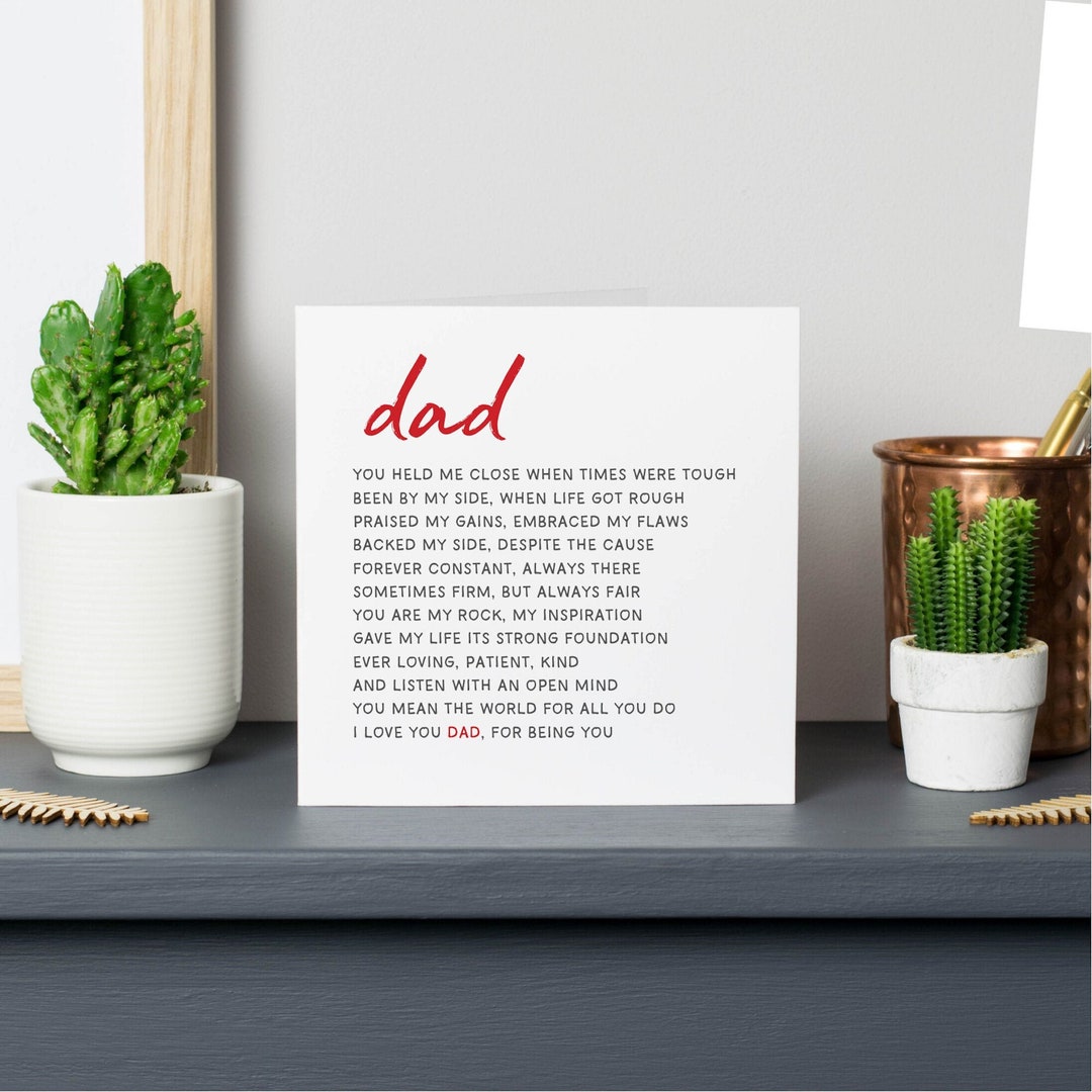 Dad Birthday Poem Card, Card for Dad, Happy Birthday Dad, Dad Gift, Add ...