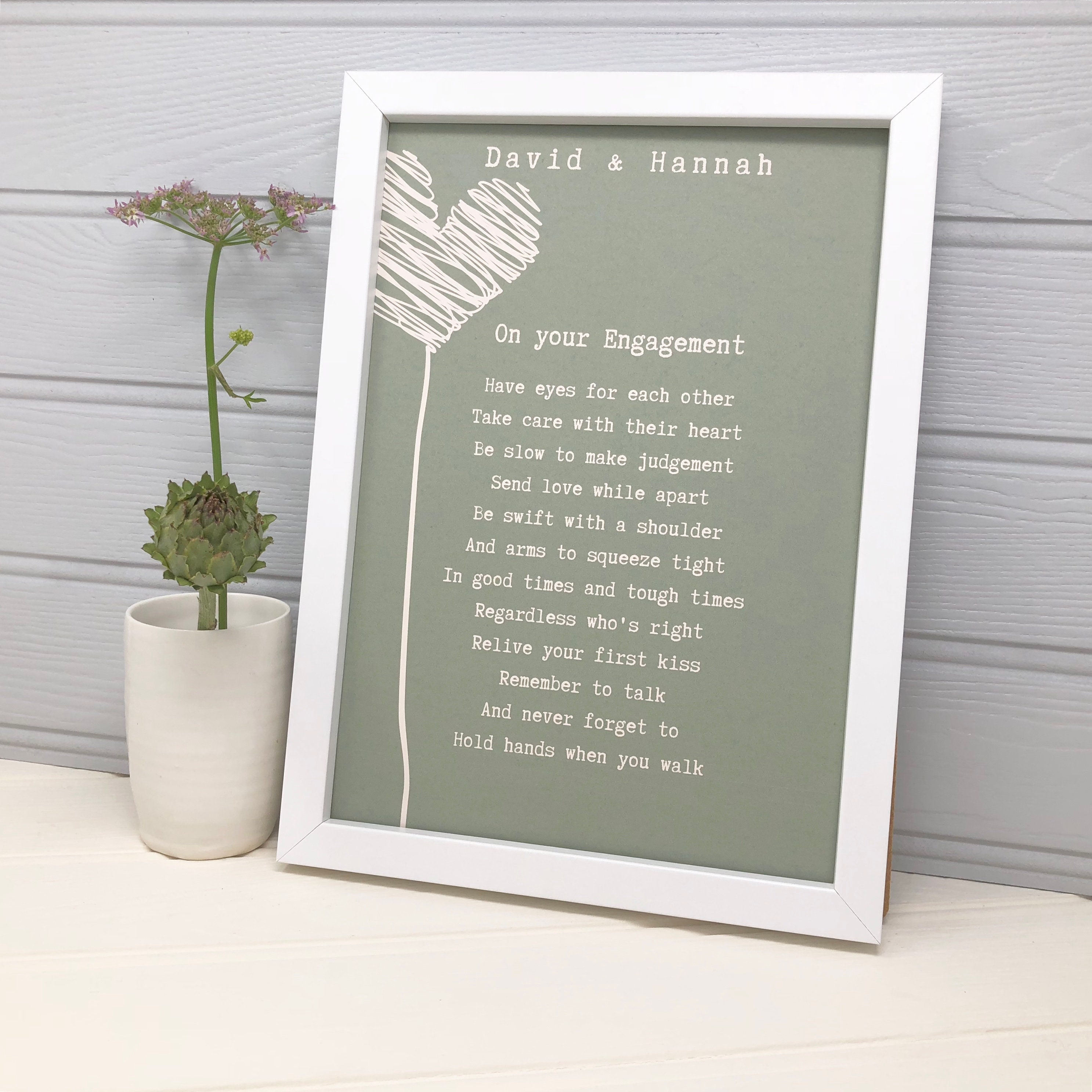 Engaged Poem Engagement Card for Couple Shmuncki - Etsy UK