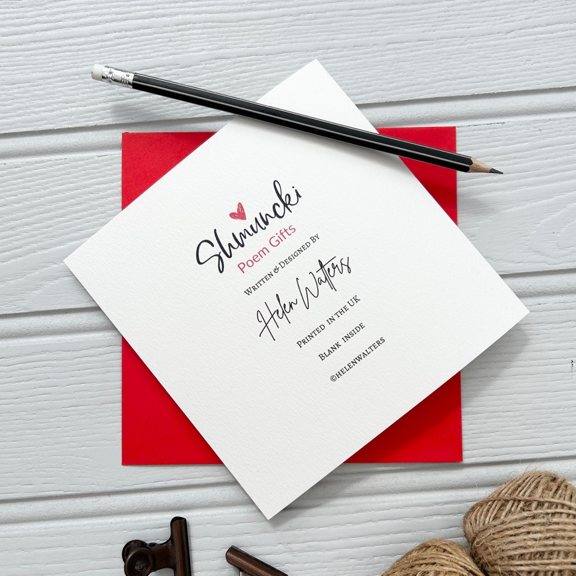 Personalised Love Poem Birthday Card: Romantic Keepsake With Red ...