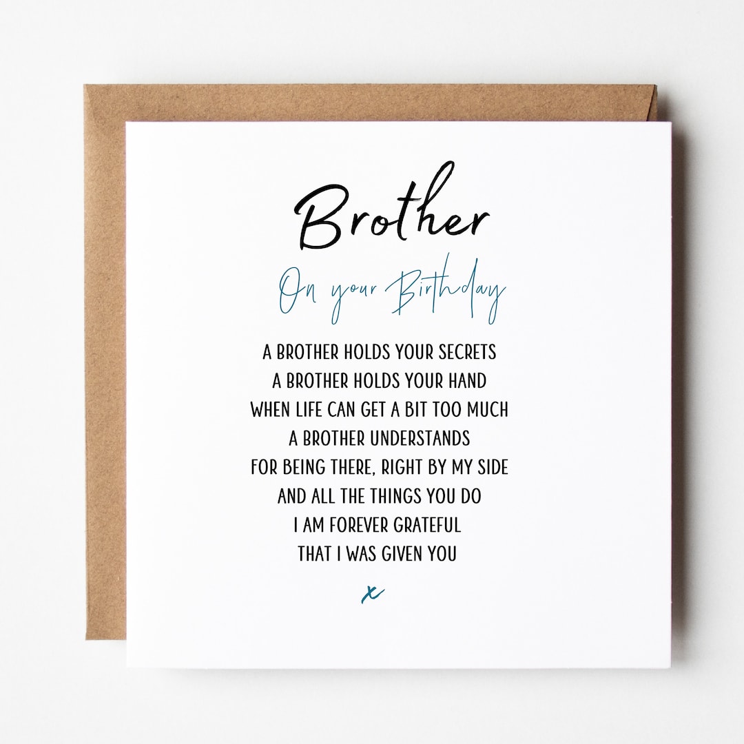 Personalised Brother Card | Birthday Card for Brother | Happy Birthday ...