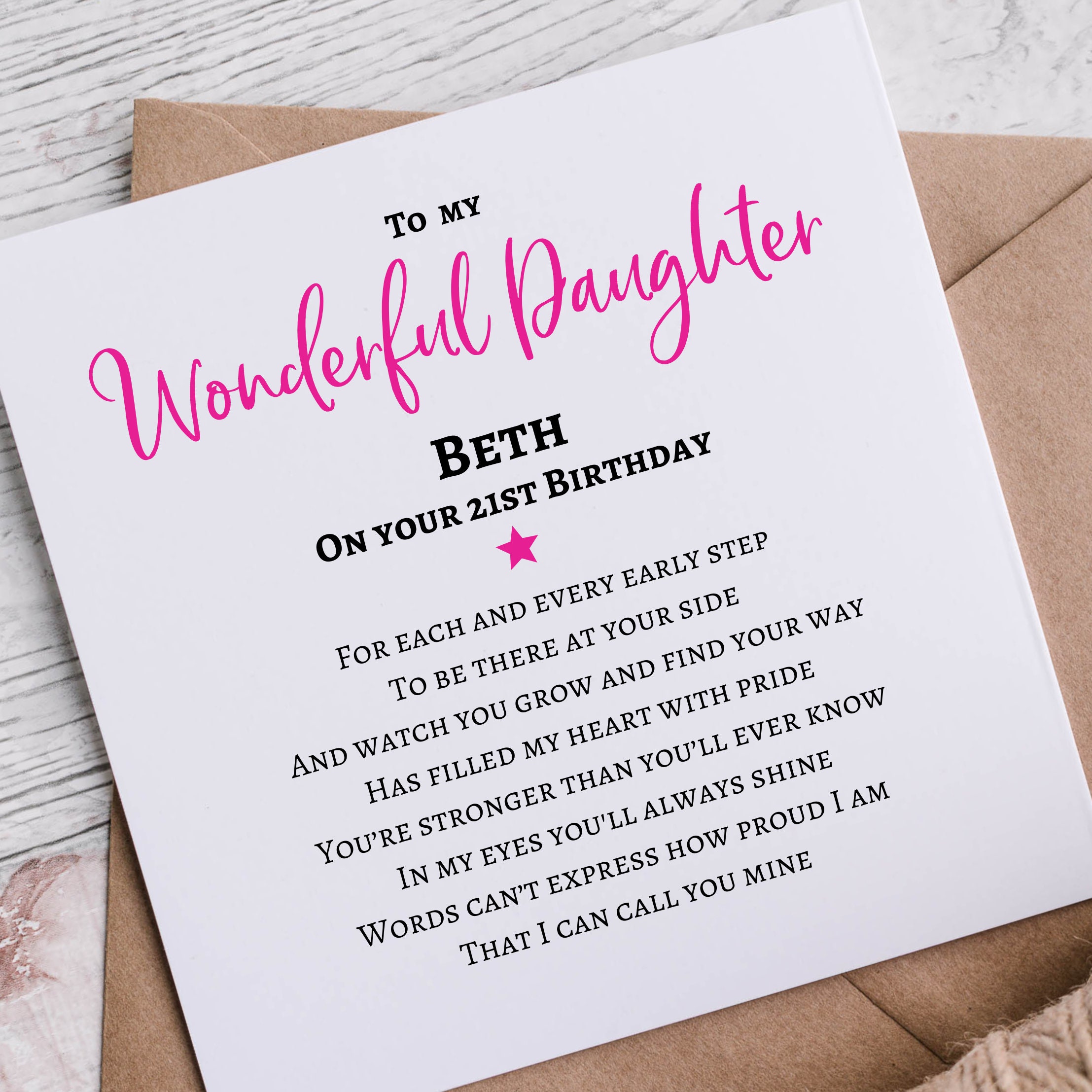 Personalised Daughter 21st Cards 21st Birthday Card for - Etsy UK