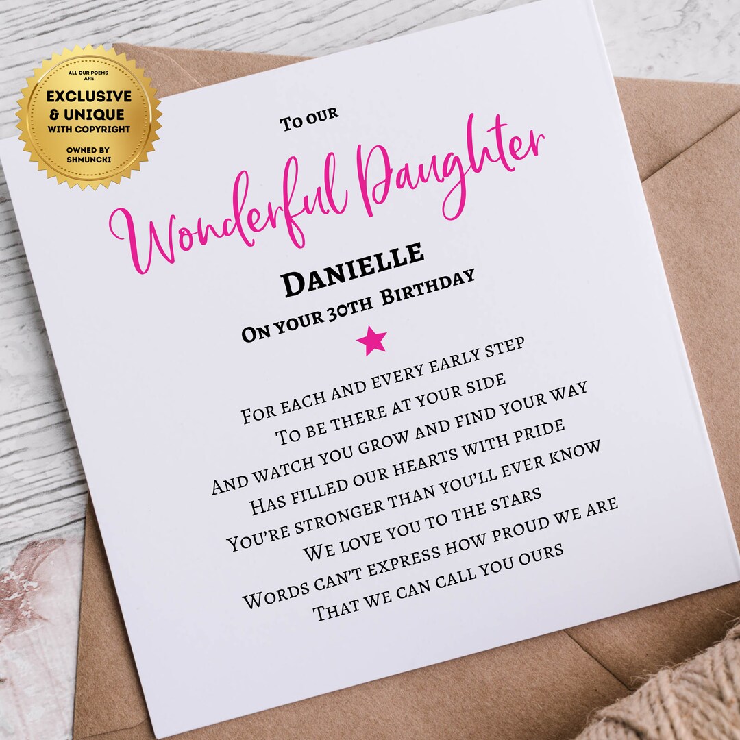 30th Birthday Card for Our Daughter | Daughter 30th Cards | My ...