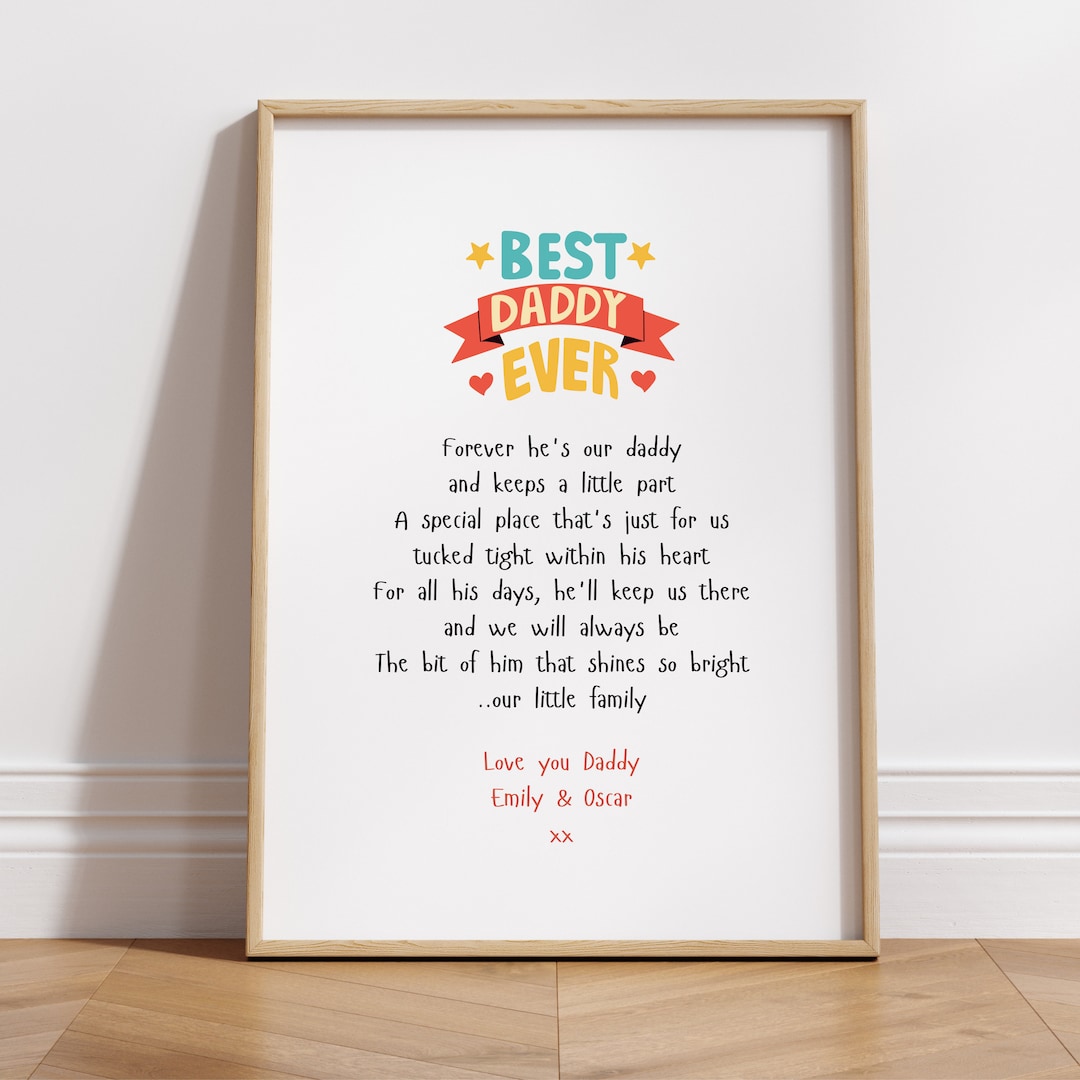 Personalised Dad Print, Custom Poem, Personalised Prints, Dad Gift ...