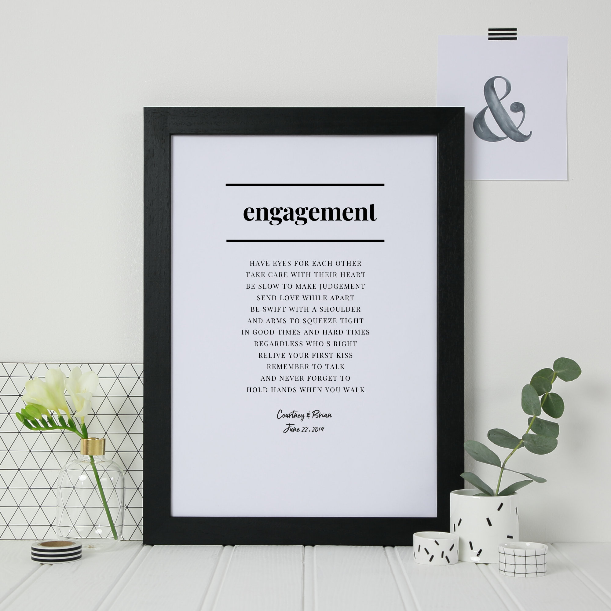 Engaged Poem Engagement Card for Couple Shmuncki | Etsy UK