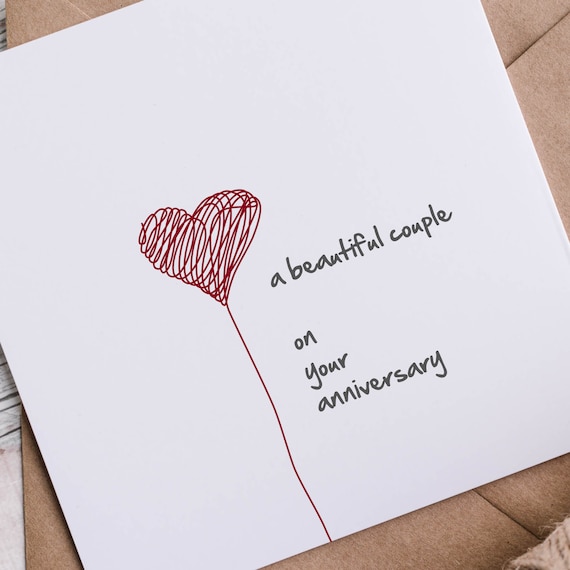 Unique Anniversary Card for a Beautiful Couple | Etsy