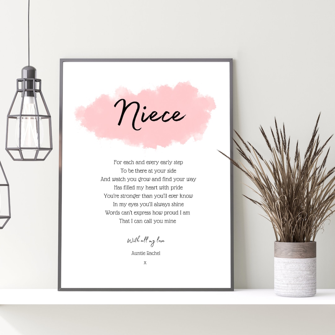 Personalised Niece Poem Unframed Print - Etsy