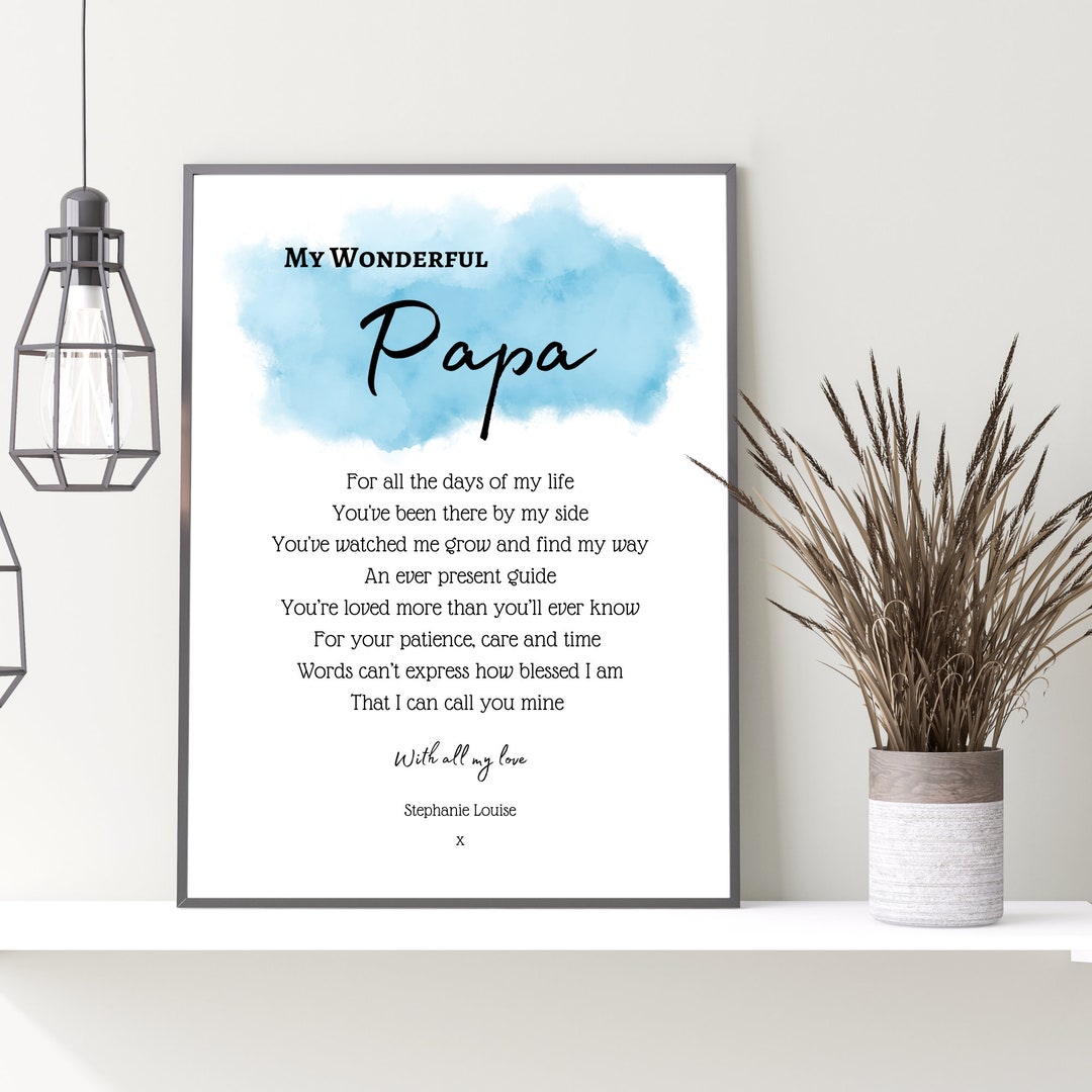 Special Papa Poem | Papa Print | Unframed - Etsy UK