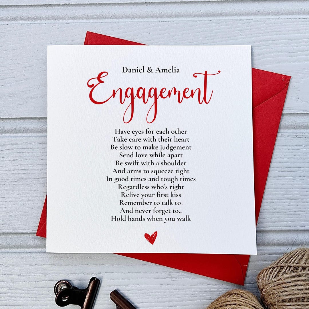 Engagement Card With Poem: Personalized Message Inside - Etsy