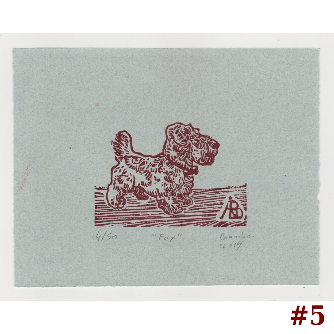 Linocut Print of a Scottish Terrier With a Bow Tie - Etsy