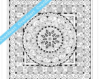 Printable coloring notecards with envelopes instant download | Etsy