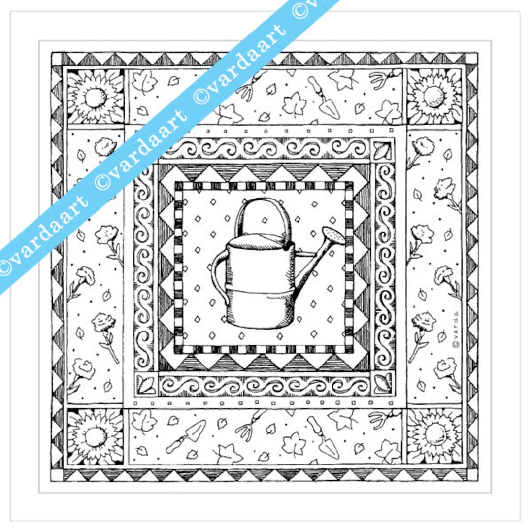 Watering Can: A Printable Coloring Page, Illustrated by Varda, With ...
